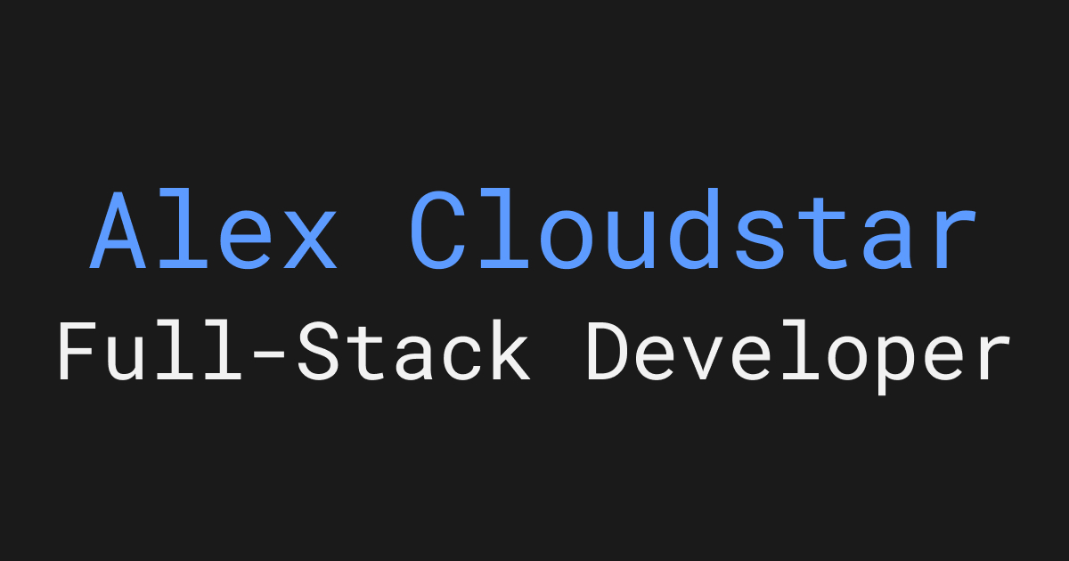 Home | Alex Cloudstar